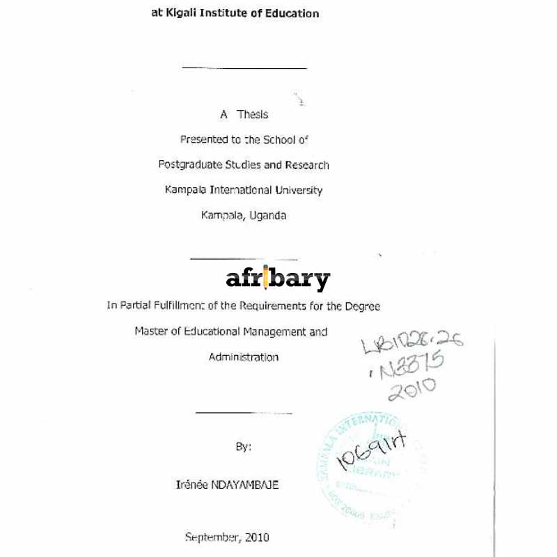 Provision of ICT Facilities and their Usage at Kigali Institute of ...