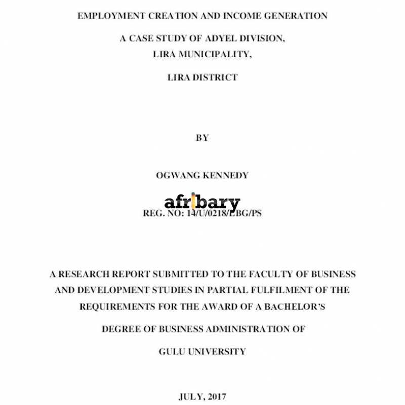 The Role of Micro and Small Enterprises in Employment Creation and ...