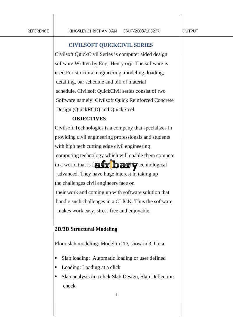 CIVILSOFT QUICKCIVIL SERIES | Afribary