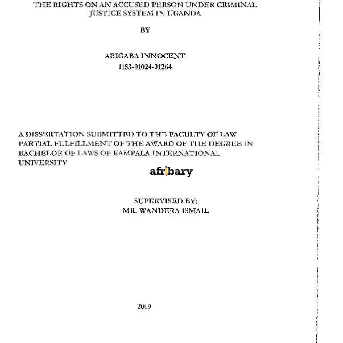 Critical Analysis On the Legal Regime Providing for the Rights On an ...