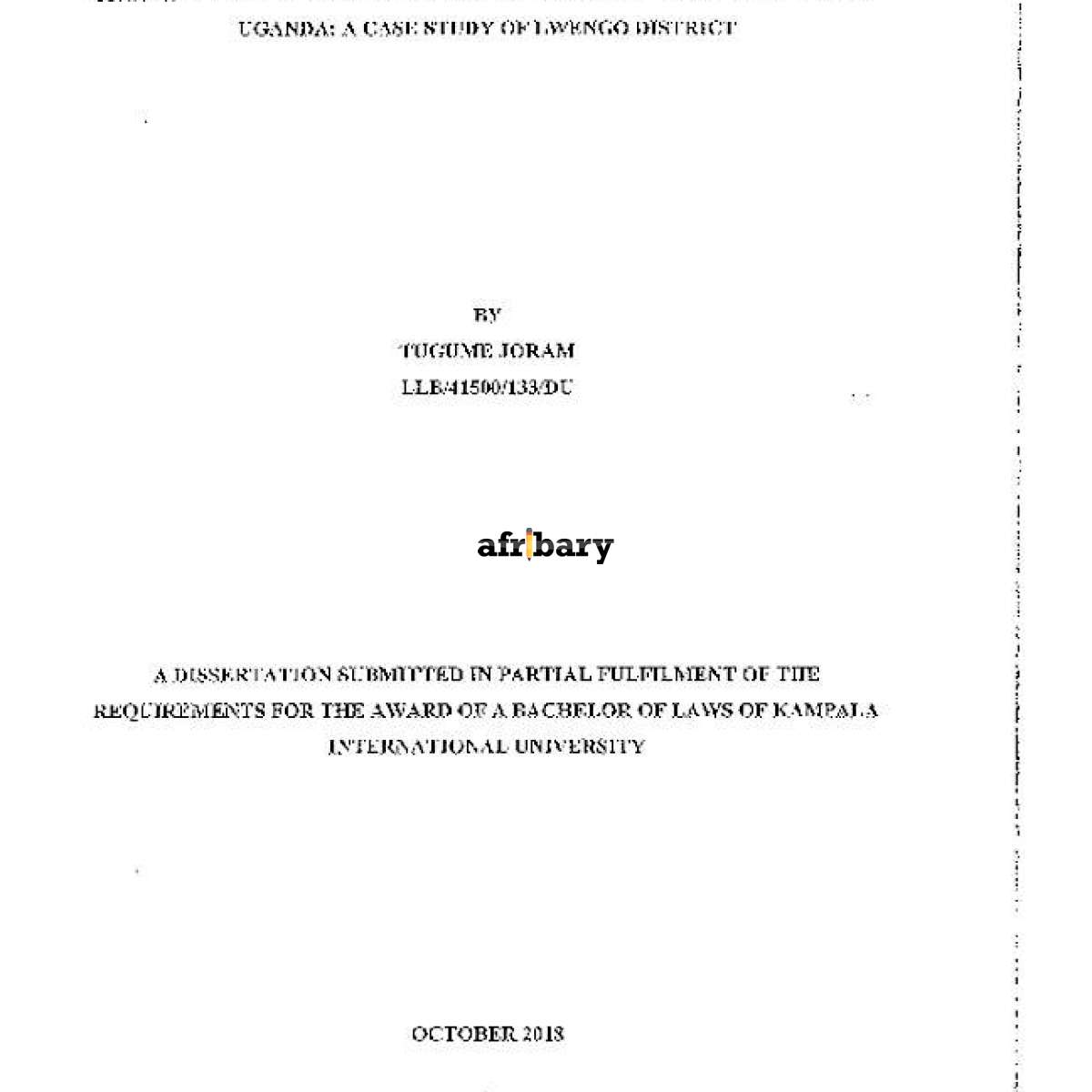 An Analysis of the Role of the Legal and Regulatory Frame Work On ...