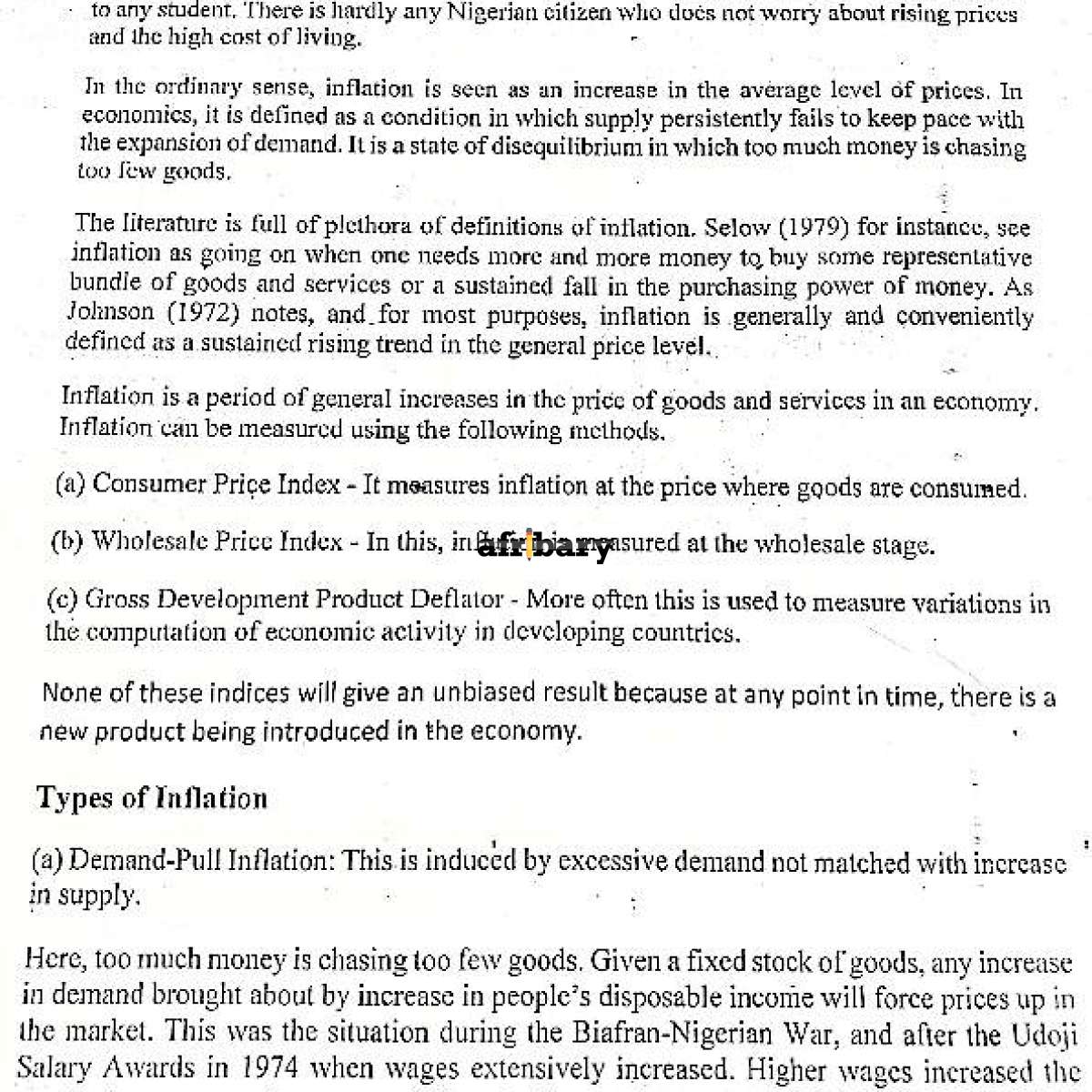 ECO 204 INFLATION | Afribary