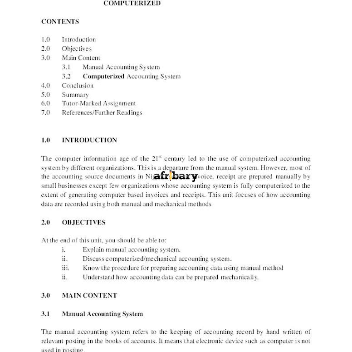ACC 102- Principles of Accounting | Afribary