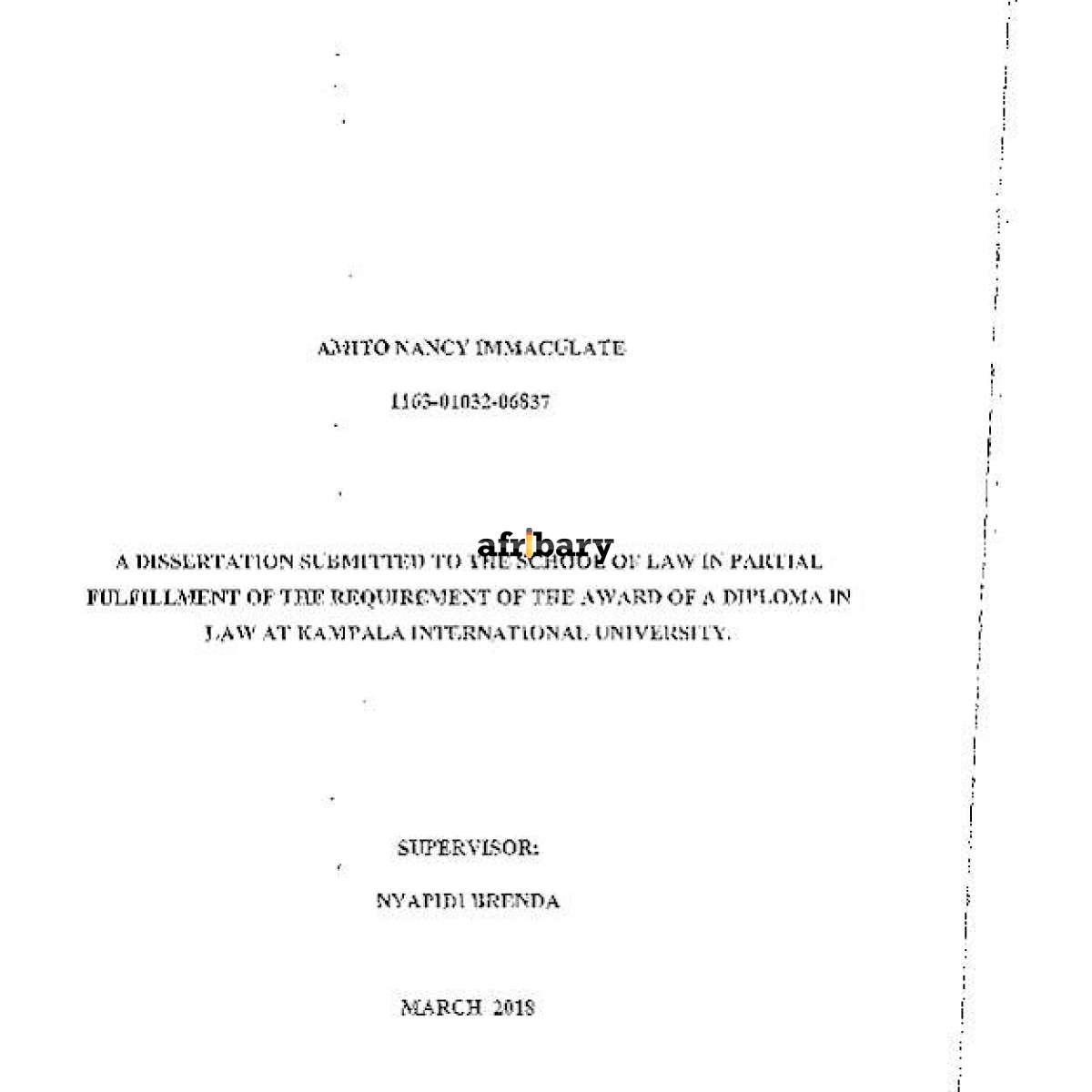SHARING OF PROPERTIES UNDER CUSTOMARY MARRIAGES IN UGANDA AN ...