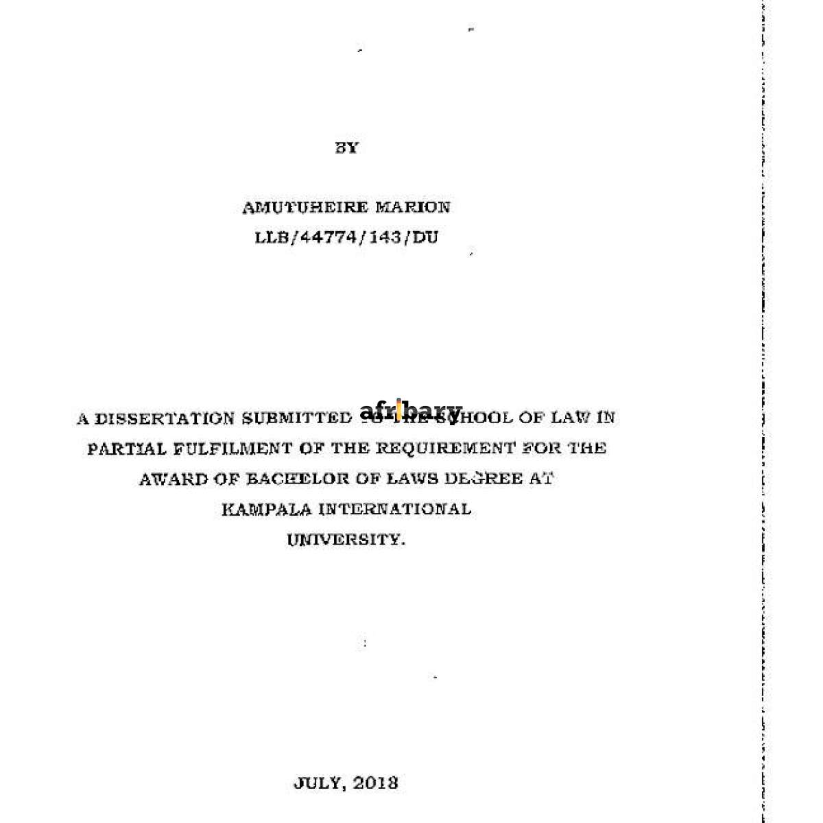 THE IMPACT OF WOMEN EMANCIPATION ON THE FAMILY IN UGANDA | Afribary