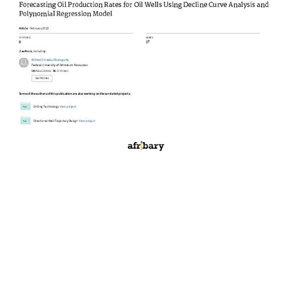 Forecasting Oil Production Rates For Oil Wells Using Decline Curve