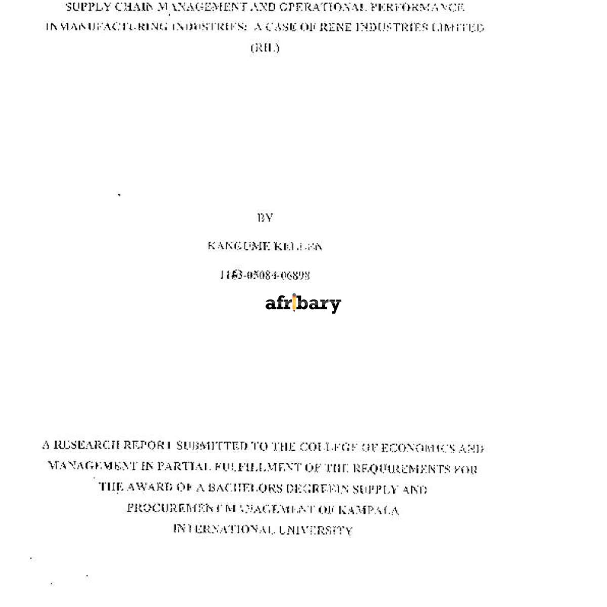 Supply Chain Management and Operational Performance Industries: A Case ...