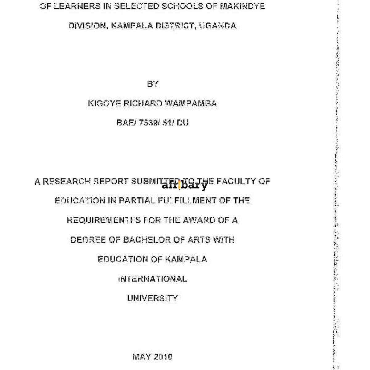 Motivation of Teachers and Academic Performance of Learners in Selected ...