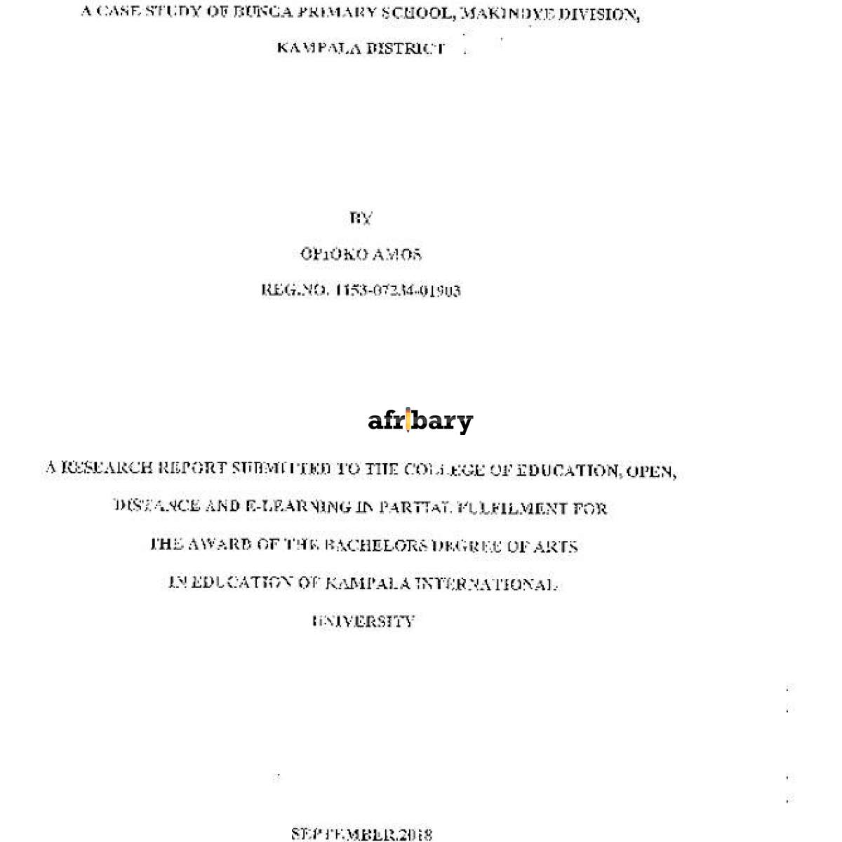 Social Stratification and Access to Primary Education in Uganda: A Case ...