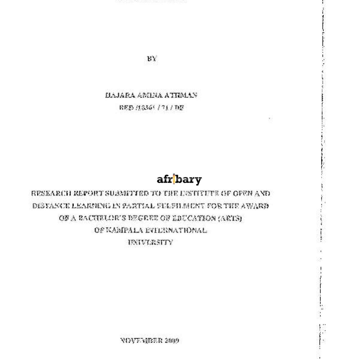 Factors That Affect Performance in English Language, A Case Study of ...