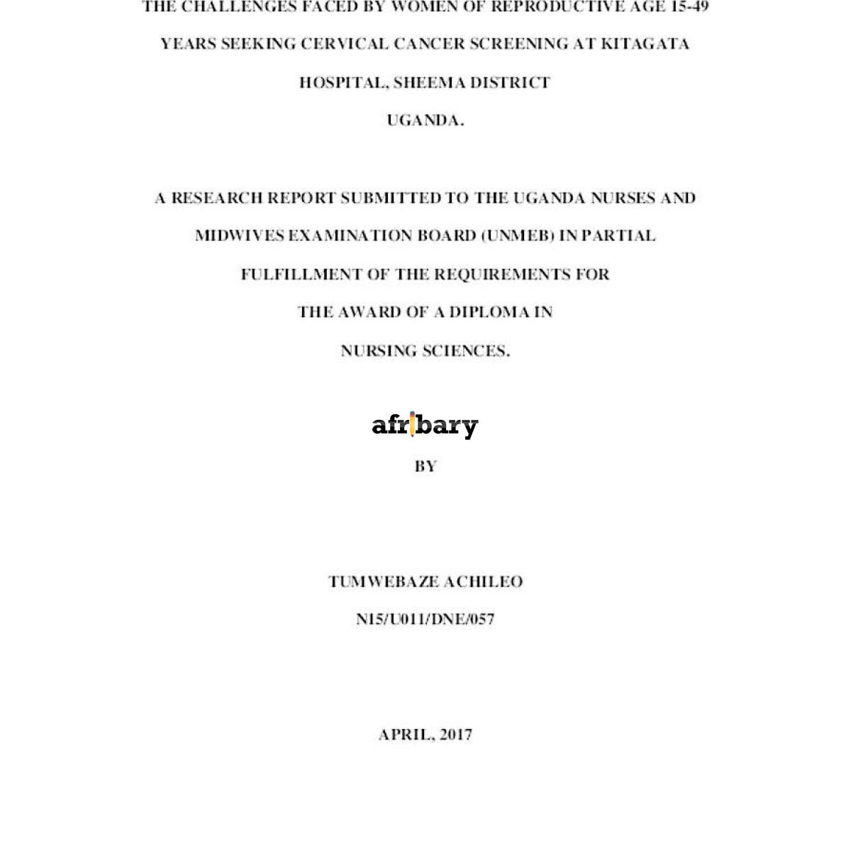 The Challenges Faced by Women of Reproductive Age 15-49 Years Seeking ...