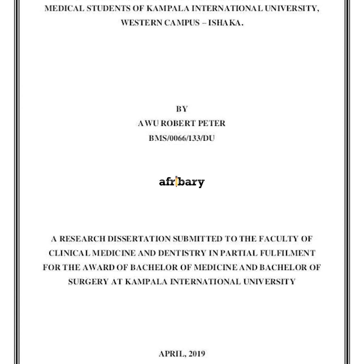 DETERMINANTS OF HEPATITIS B VACCINE UPTAKE AMONG MEDICAL STUDENTS OF ...