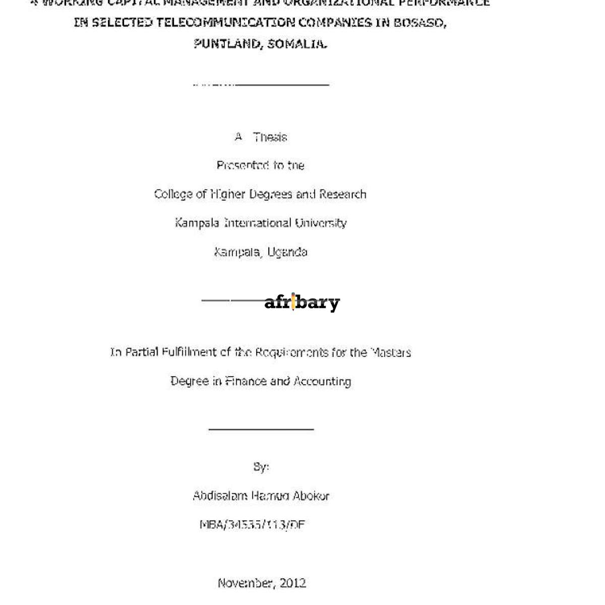 4 Working Capital Management and Organizational Performance in Selected ...