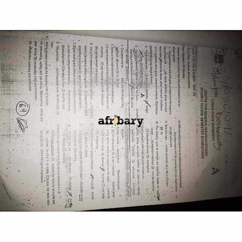 GNS 102 Past Questions with Answers | Afribary