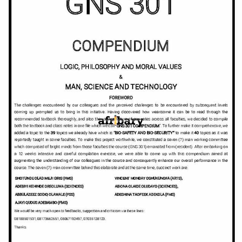 GNS 301 COMPENDIUM | Afribary