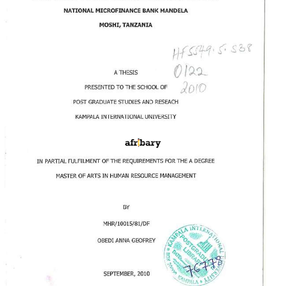 Employee Selection Process And Perfomance: A Study In National ...