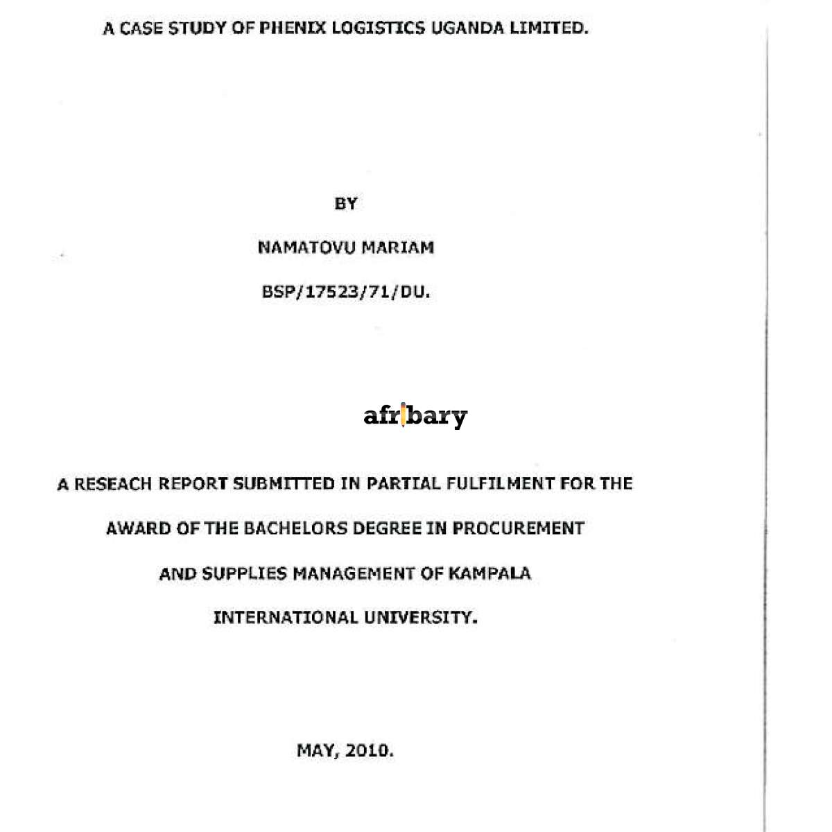 Effective Procurement Planning On the Efficiency of the Procurement ...