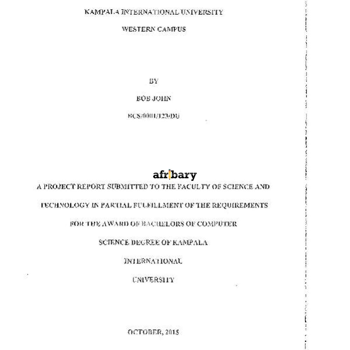 A Computerized Students' Records Management System A Case Study of ...
