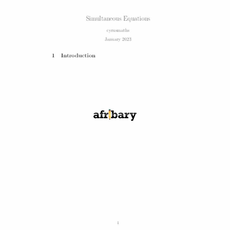 Solving Linear Systems Afribary