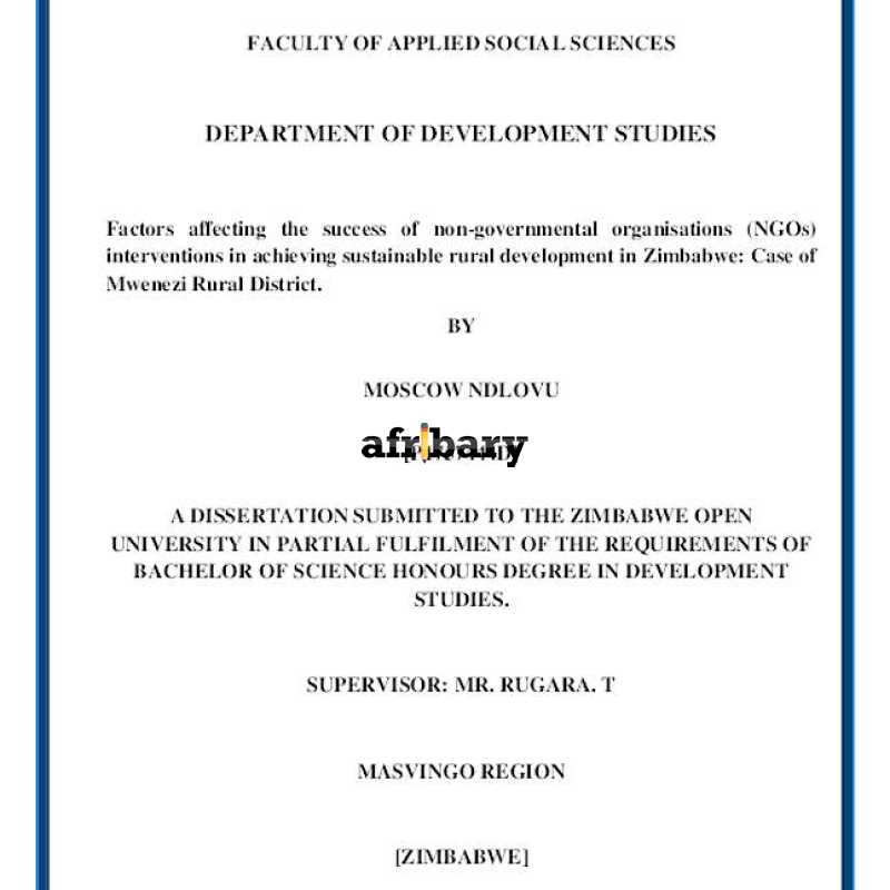 Factors Affecting the Success of Non-governmental Organisations (NGOs ...