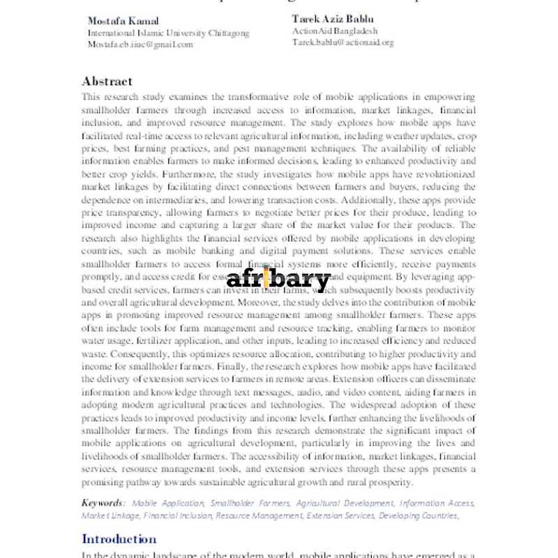 Mobile Applications Empowering Smallholder Farmers: A Review of the ...