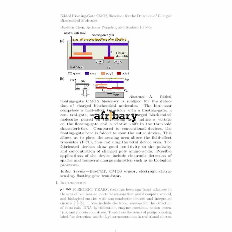 Folded Floating Gate Cmos Biosensor Afribary