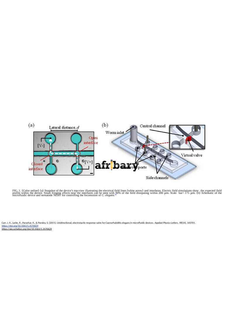 Electrotaxis to realize a switchable valve for parasitic worms | Afribary