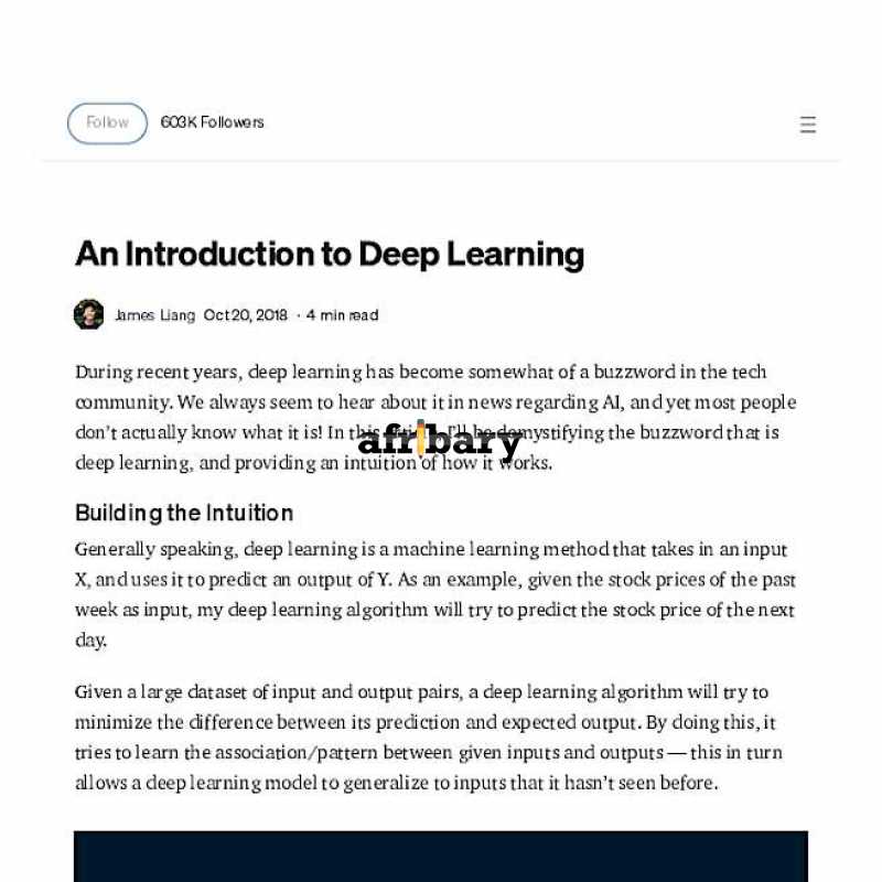 An Introduction to Deep Learning. During recent years, deep learning ...