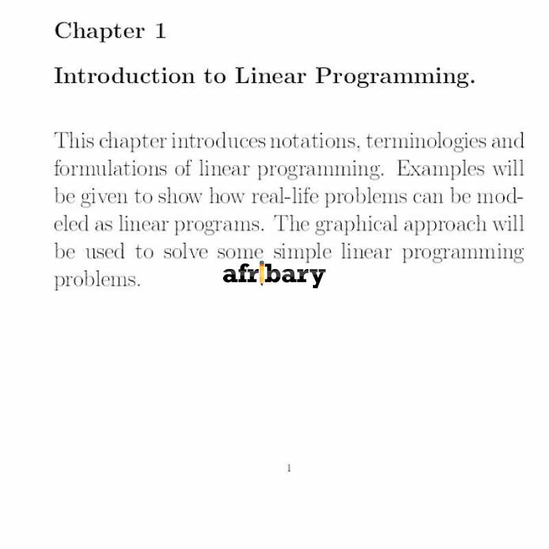 Introduction To Linear Programming Afribary 1136