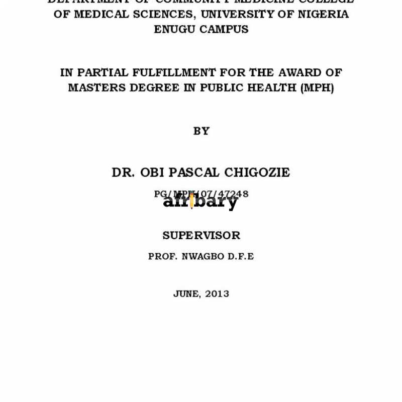 Abnormal Visual Acuity Screening among Secondary Pupils in Owerri Urban ...