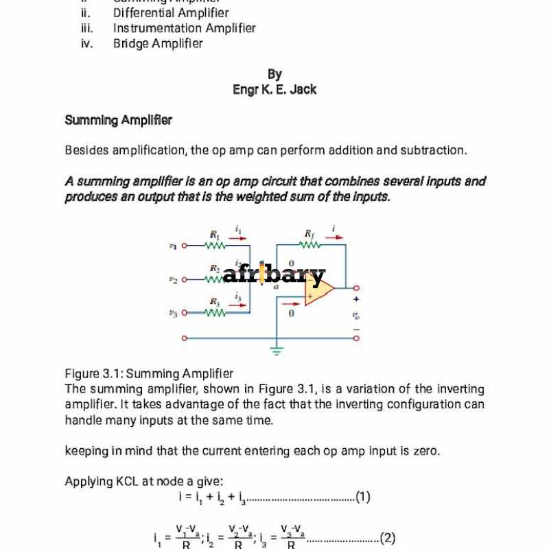 MCE 316: Analogue Electronics lesson 3 | Afribary