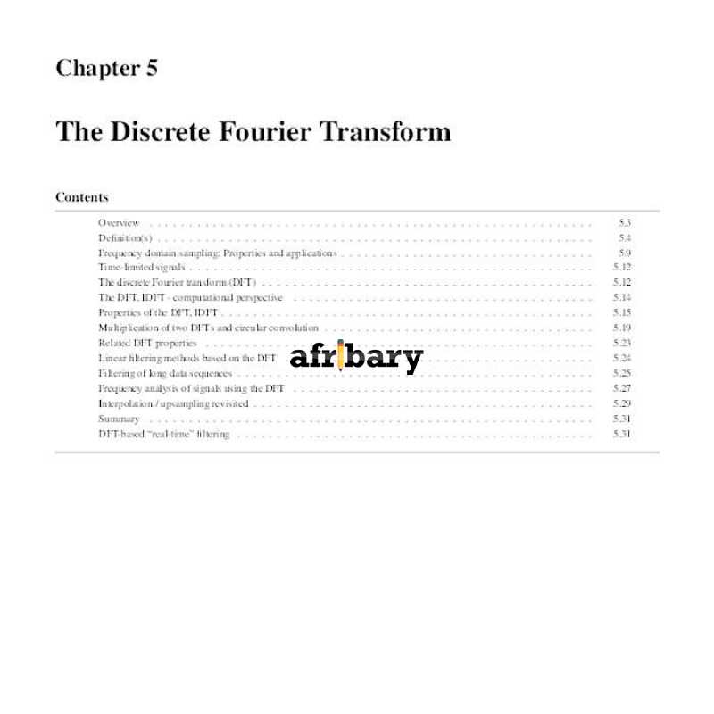 Chapter 5 The Discrete Fourier Transform | Afribary Chapter 5 The Discrete Fourier Transform | Afribary
