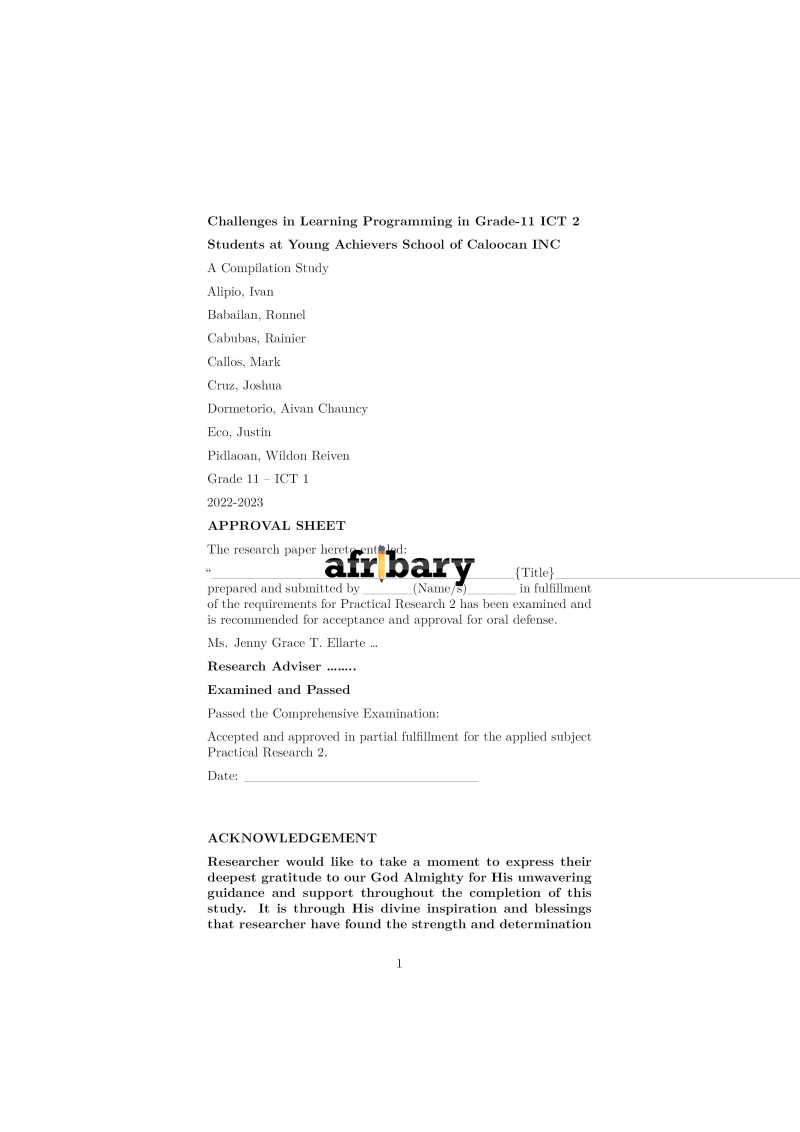 Challenges in Learning Programming in Grade-11 ICT 2 Students at Young ...