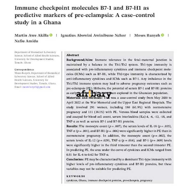 Immune checkpoint molecules B7‐1 and B7‐H1 as predictive markers of pre ...