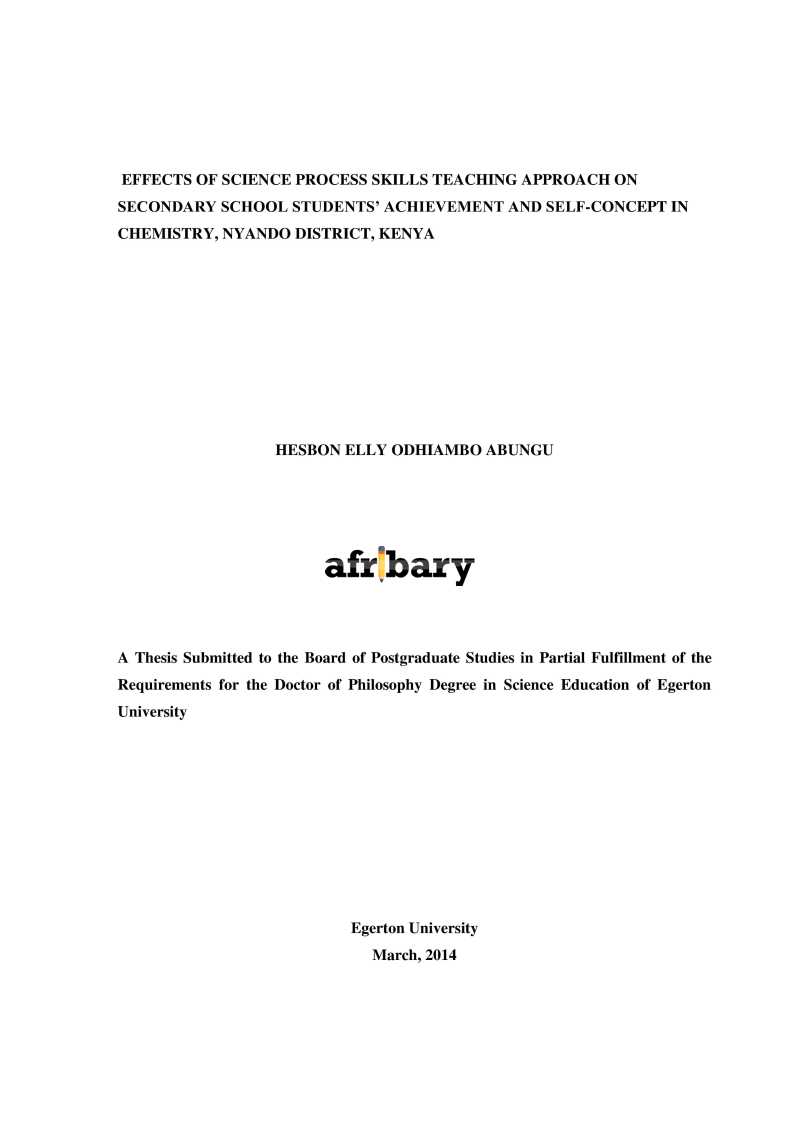 Effects of science process skills teaching approach on secondary school ...