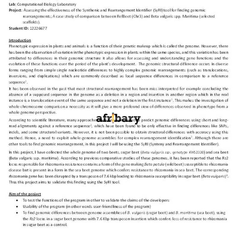 Assessing the effectiveness of the Synthenic and Rearrangement Identifier (SyRI) tool for ...