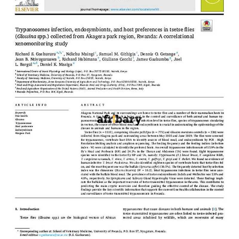 Trypanosomes infection, endosymbionts, and host preferences in tsetse ...