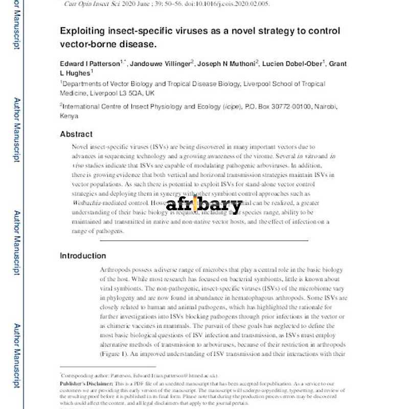 Review: Exploiting insect-specific viruses as a novel strategy to ...