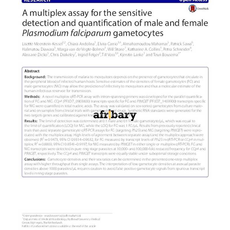 A multiplex assay for the sensitive detection and quantification of ...