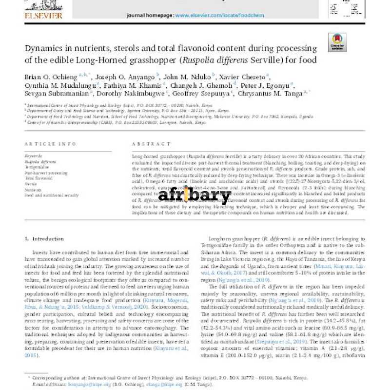 Dynamics in nutrients, sterols and total flavonoid content during ...