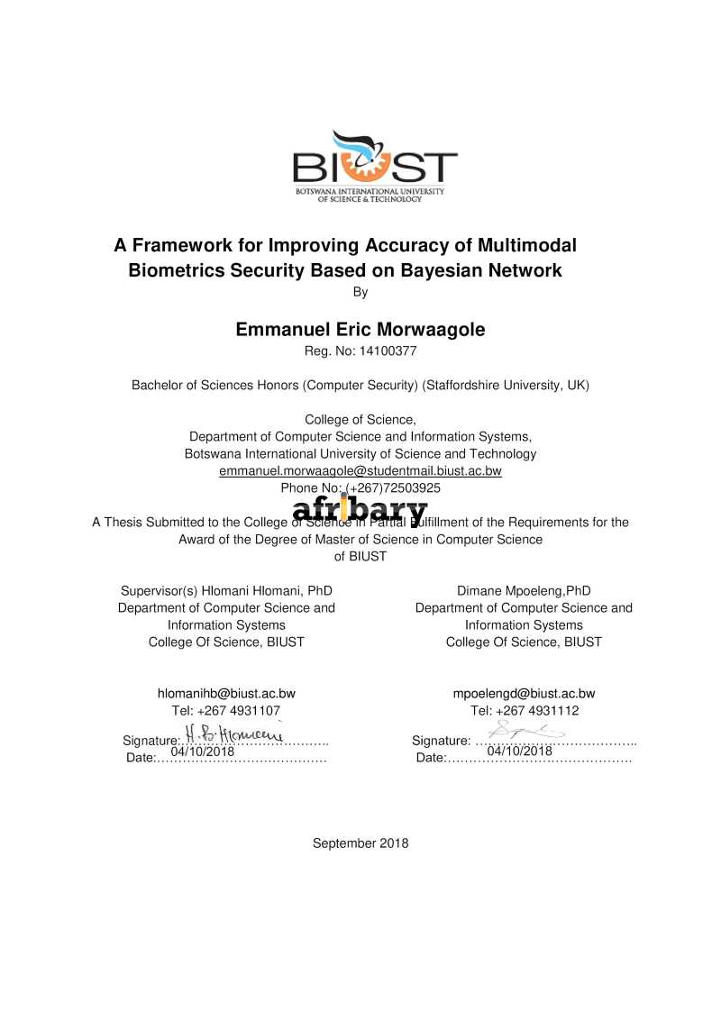 A framework for improving accuracy of multimodal biometrics security ...