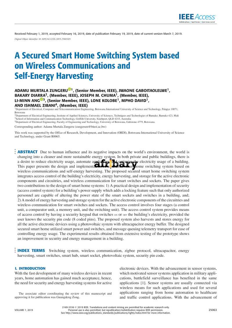 A secured smart home switching system based on wireless communications ...