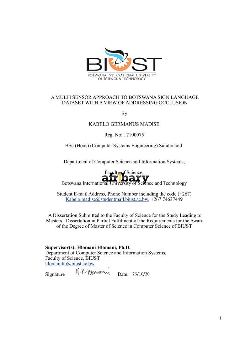 A multi sensor approach to Botswana sign language dataset with view of ...