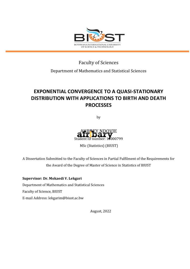 Exponential convergence to a quasi-stationary distribution with ...
