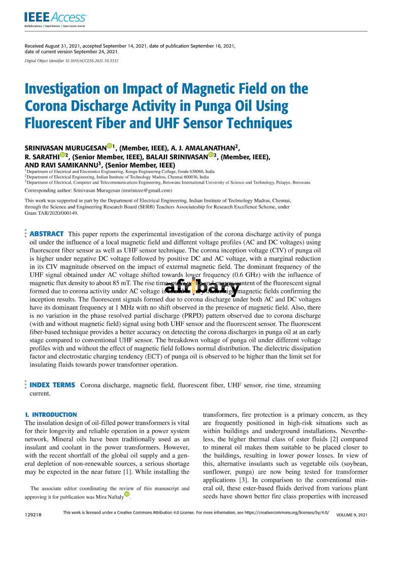 Investigation on impact of magnetic field on the corona discharge ...