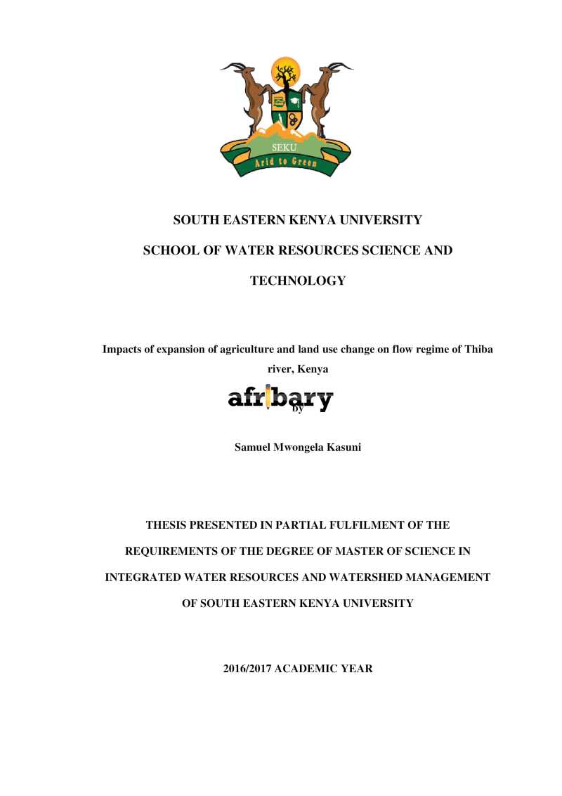 Impacts of expansion of agriculture and land use change on flow regime ...