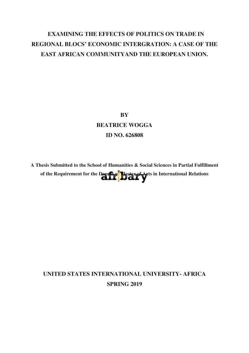 Examining the Effects of Politics on Trade in Regional Blocs’ Economic ...