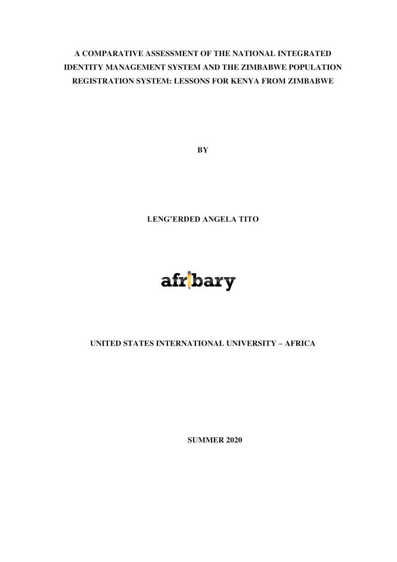 A Comparative Assessment of the National Integrated Identity Management ...