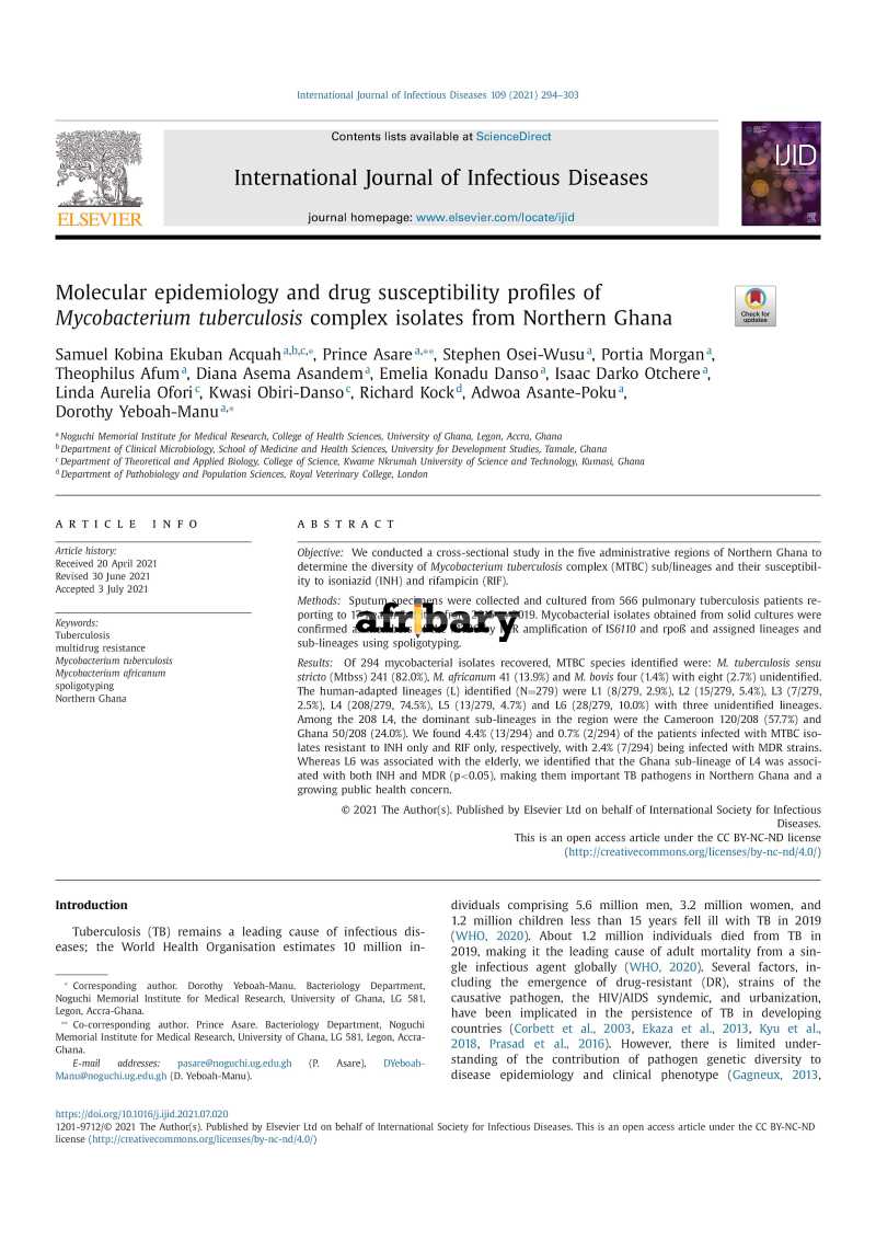 MOLECULAR EPIDEMIOLOGY AND DRUG SUSCEPTIBILITY PROFILES OF ...
