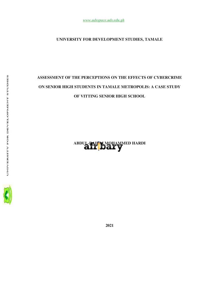 ASSESSMENT OF THE PERCEPTIONS ON THE EFFECTS OF CYBERCRIME ON SENIOR ...